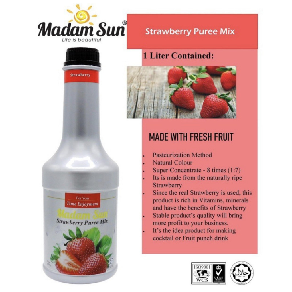 (Ready Stock) Madam Sun Strawberry Syrup 1 Liter | Shopee Malaysia