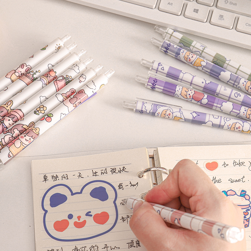 [TNY] Cute Pen New design Press Gel Pen Black Ink 0.5mm Pen Tip Cute ...