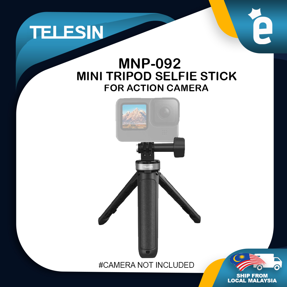 TELESIN GP-MNP-092-X Mini Action Camera Extendable Selfie Stick Tripod Photography Desktop Stand ...