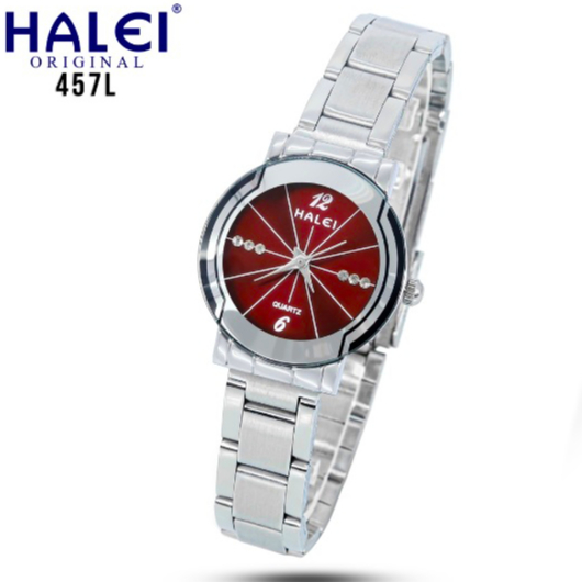 HALEI Original Jam Tangan Perempuan Wanita Red Dial Women Ladies Watch ...