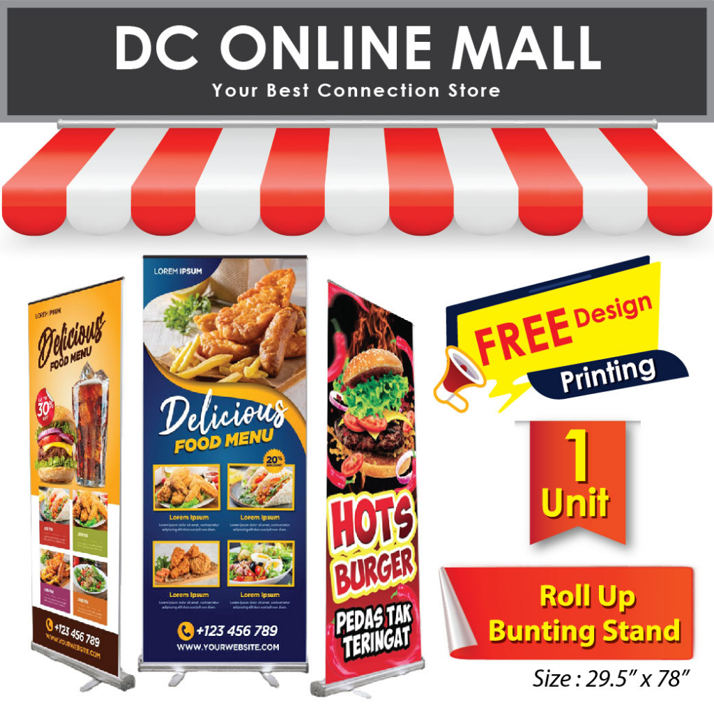 Roll Up Bunting Stand With Printing (FREE Design) | Shopee Malaysia