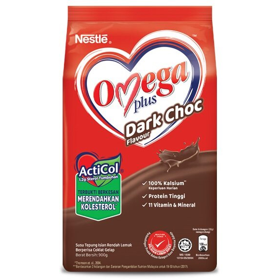 Nestle Omega Plus Dark Chocolate Milk Powder (550g) | Shopee Malaysia