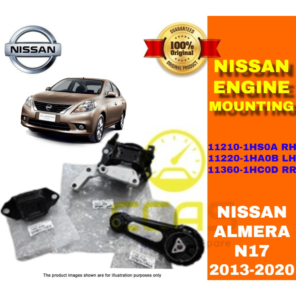 100% Original Nissan Engine Mounting Set - Nissan Almera N17 2013-2020 ...