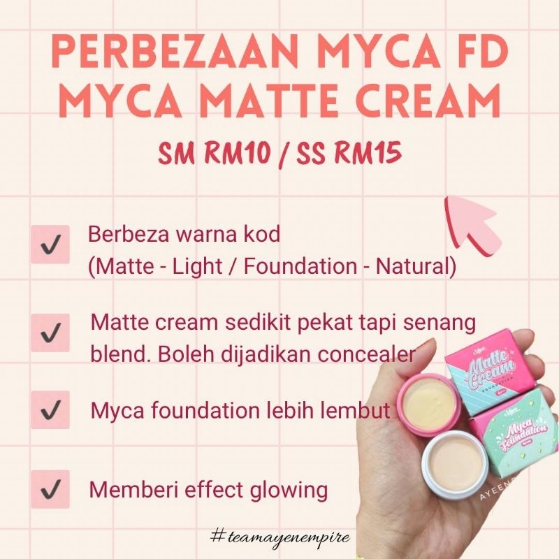 MYCA FOUNDATION & MYCA MATTE CREAM FOUNDATION(NATURAL) | Shopee Malaysia