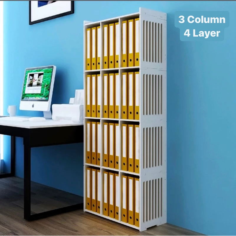 DIY Rak Buku Ikea Style Bookshelf Furniture Office Rack File Stationery ...