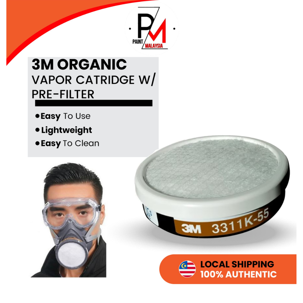 3M 3311K55 Organic Vapor Cartridge With Pre-Filter Acid Gas Cartridge ...
