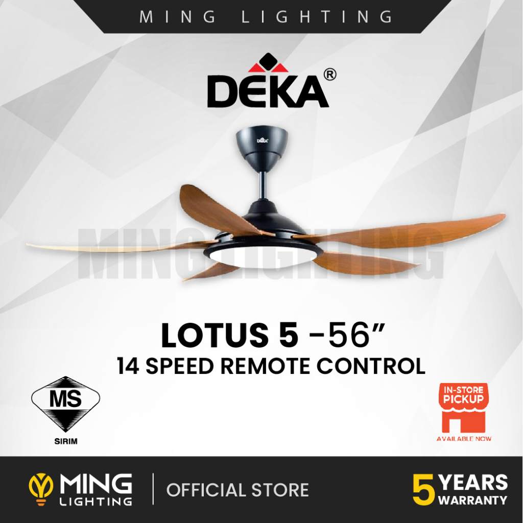 (Sirim) DEKA LED Ceiling Fan LOTUS 5 Remote Control Fans Steel Blades ...