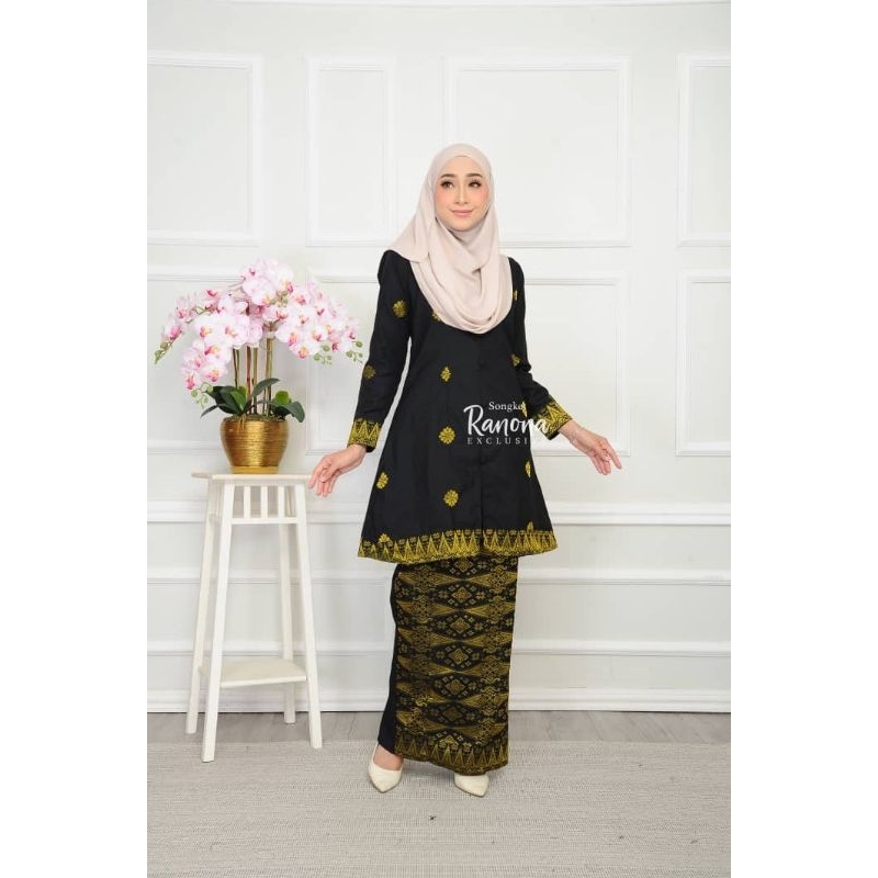baju raya songket tenun asli #baju kebaya moden songket tenun | Shopee ...