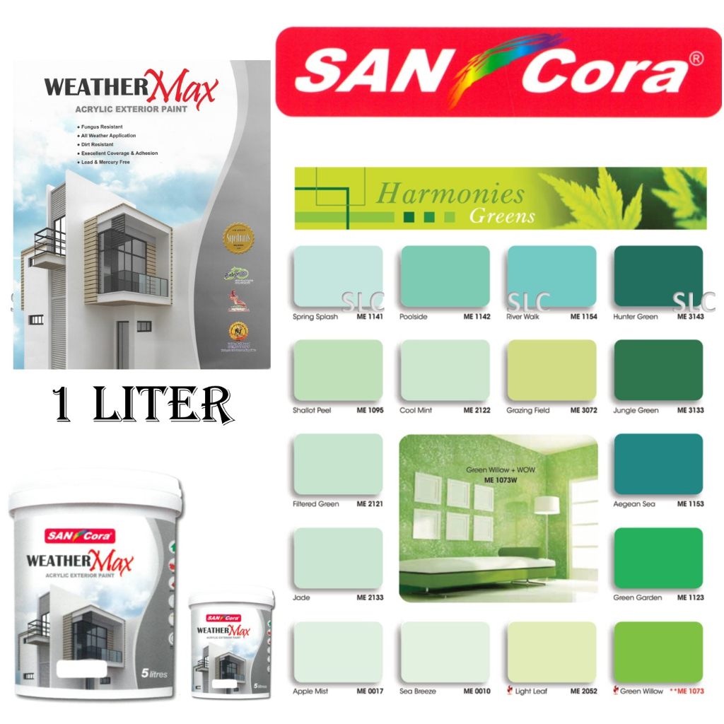 【1Liter】Sancora Weather Max Exterior Paint @ ME GREENS/ Cat Luar ...