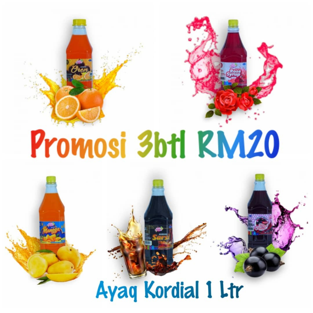 KORDIAL COMBO MERDEKA 3 BOTOL X 1L CORDIAL/ HAMPER / KORDIAL MANIS ...