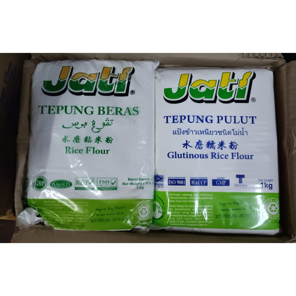 Jati Tepung Beras & Pulut & Rice Flour & Glutinous Rice Flour 1kilo ...