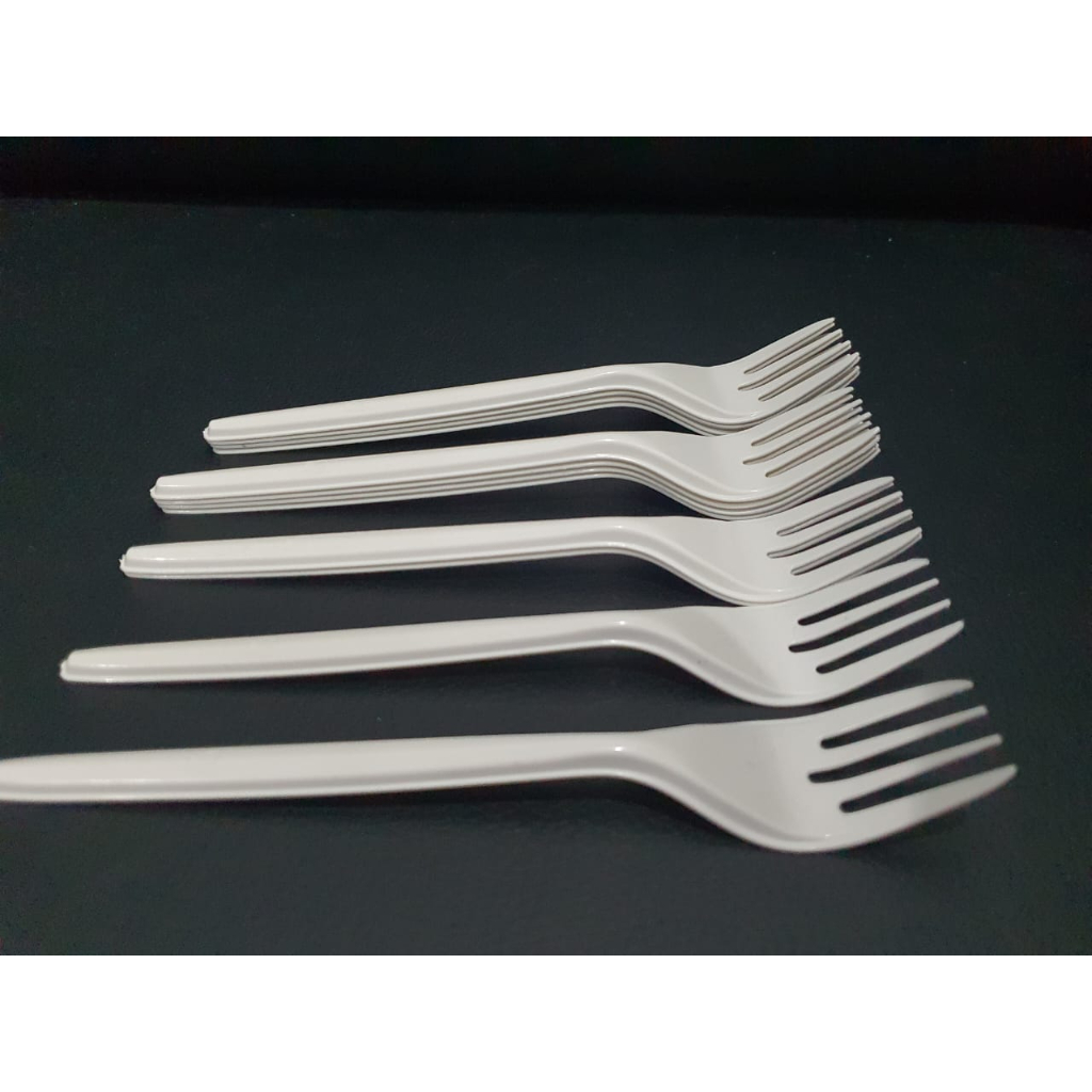 Plastic Spoon & Fork 6' (White/Black) 50'/packet | Shopee Malaysia