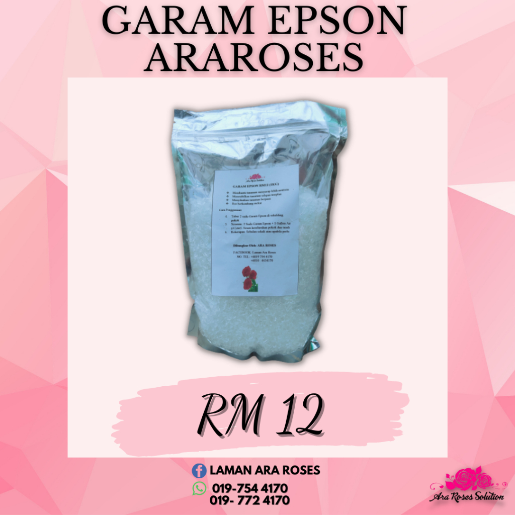 Garam Epsom ( Garam Tanaman ) ( 1 KG ) ( Suitable for Roses and Any ...