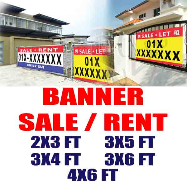 Banner Printing, Property Banner, House For Sale or Rent / Shop For ...