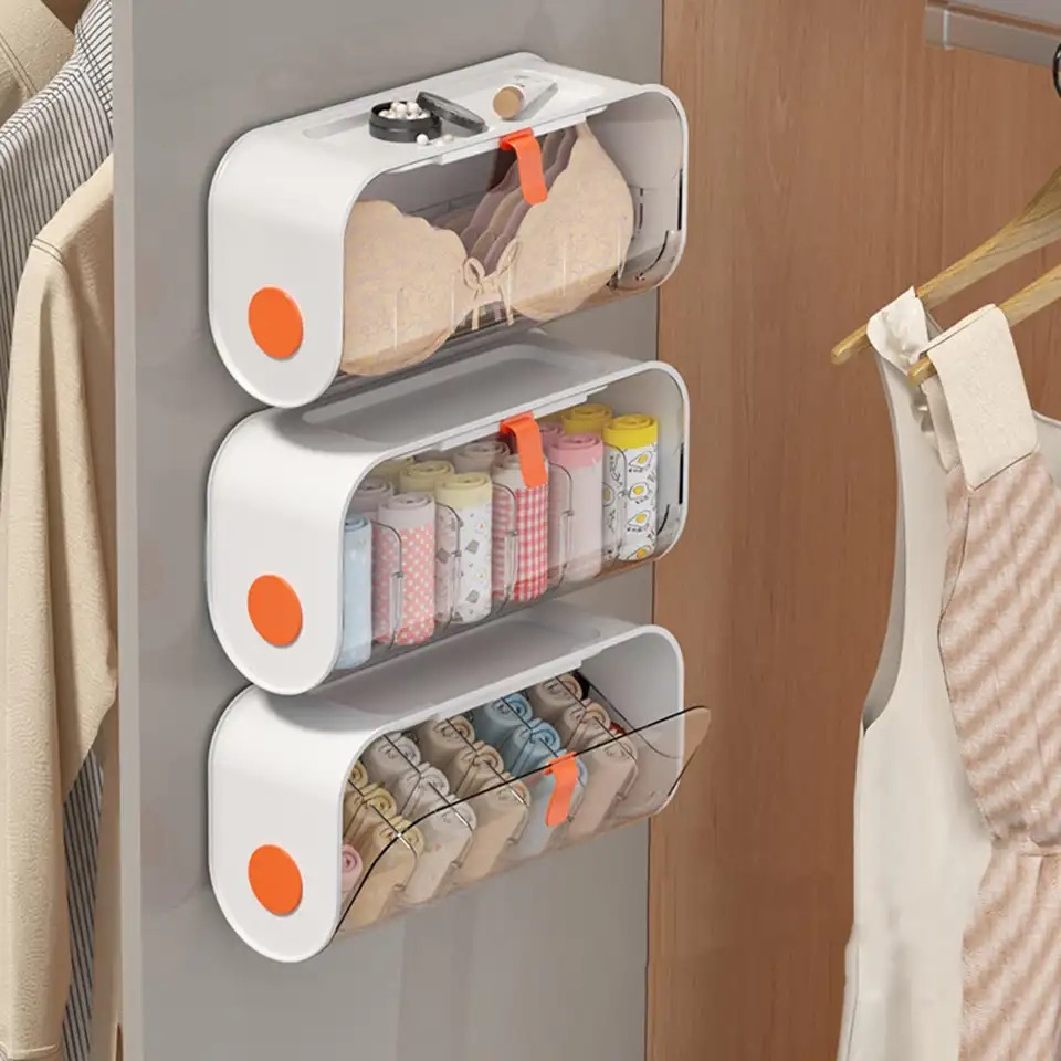 Wall Mounted Underwear Storage Box Bra Panties Socks Storage Box ...