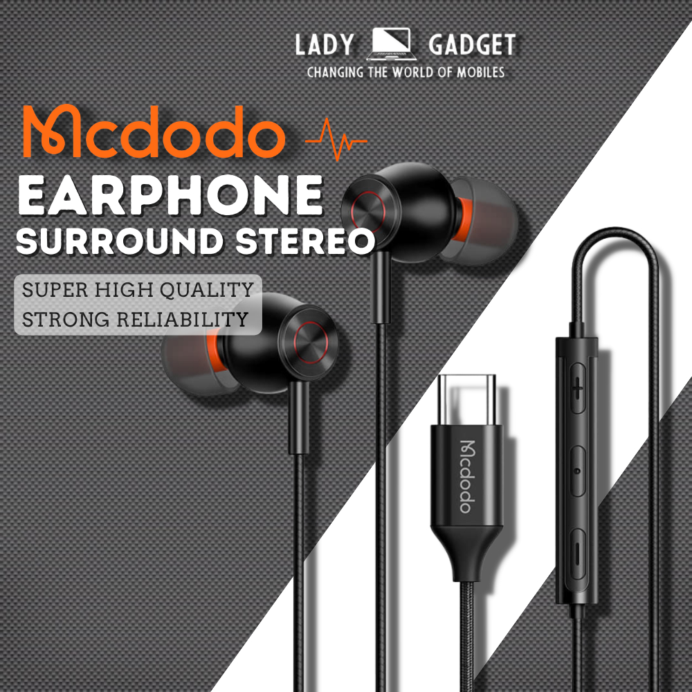 Mcdodo New Earphone Stereo HD Sound Stereophonic For All Android Type-C ...