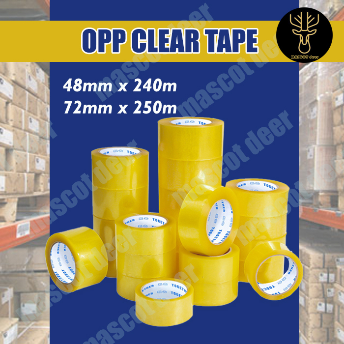 Opp Tape 48mm x 240m / 72mm x 250m Packing Selotape Cellophane ...