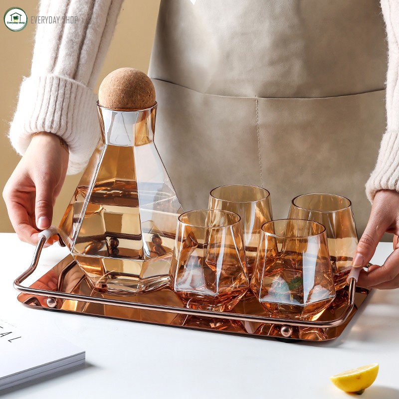 Crystal Glass Jar Cold Water Glass Jug Botol Air Sejuk Tebal Pot Air ...