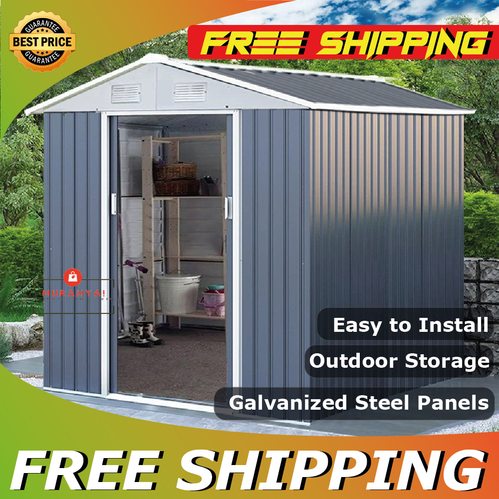 Outdoor garden Storage metal shed large backyard storage setor laman ...