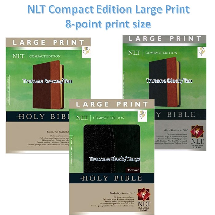 NLT Compact Edition Bible Large Print Leather Like TuTone Red Letter ...