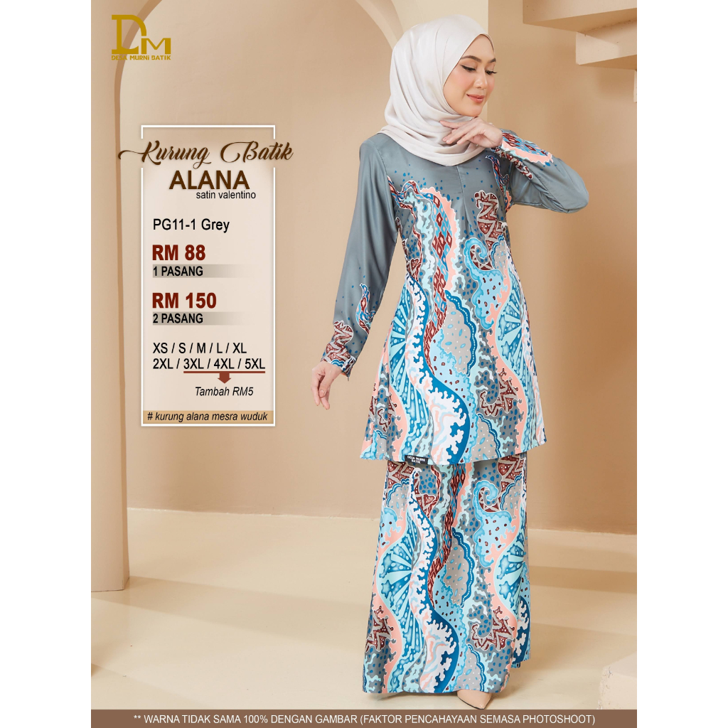 Baju Kurung Batik Alana Desa Murni Batik Terengganu Original - 1 | Shopee Malaysia