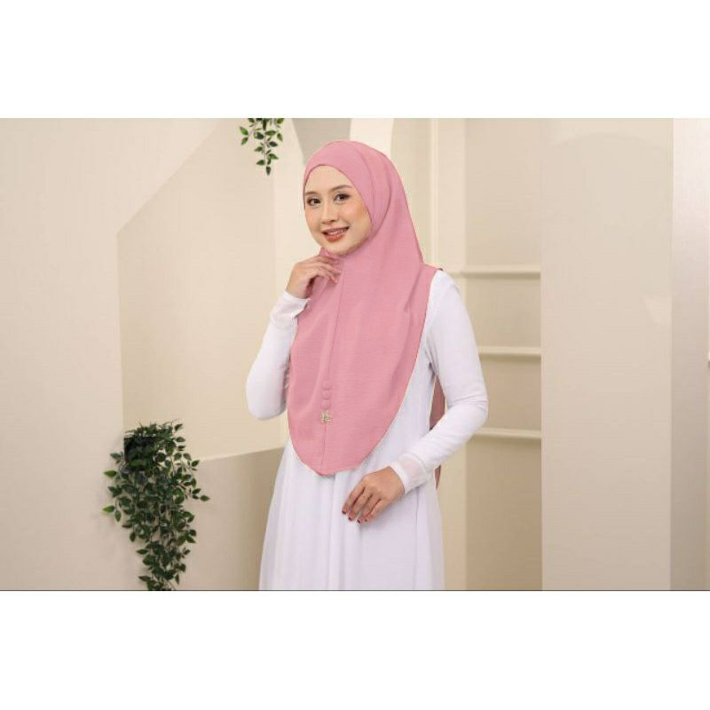 Tudung Khimar sarung Bertali ikat belakang labuh tutup punggung kain sejuk dan ironless tak ...