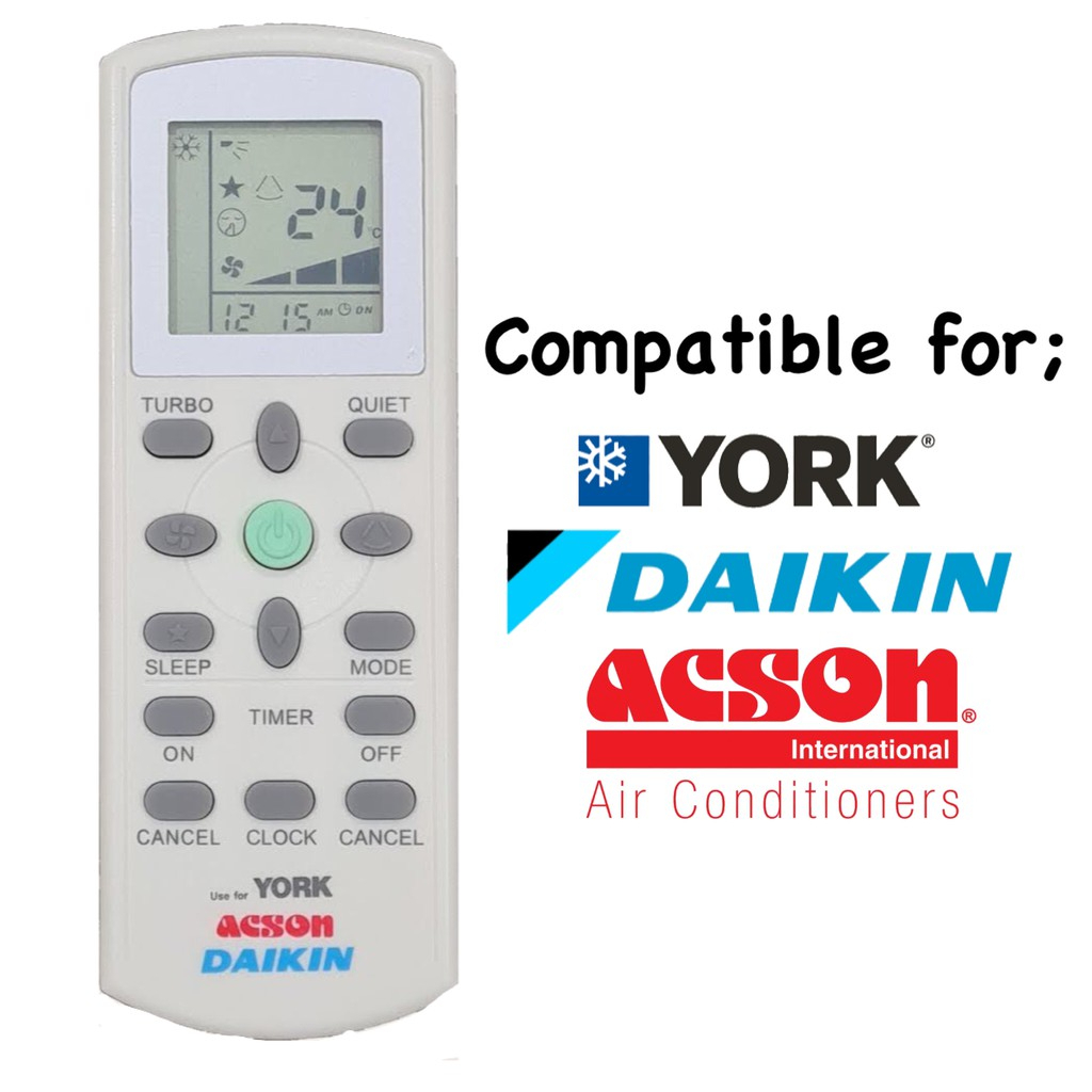 YORK / DAIKIN / ACSON Air Conditioner Multi Remote Control ECGS01 ...