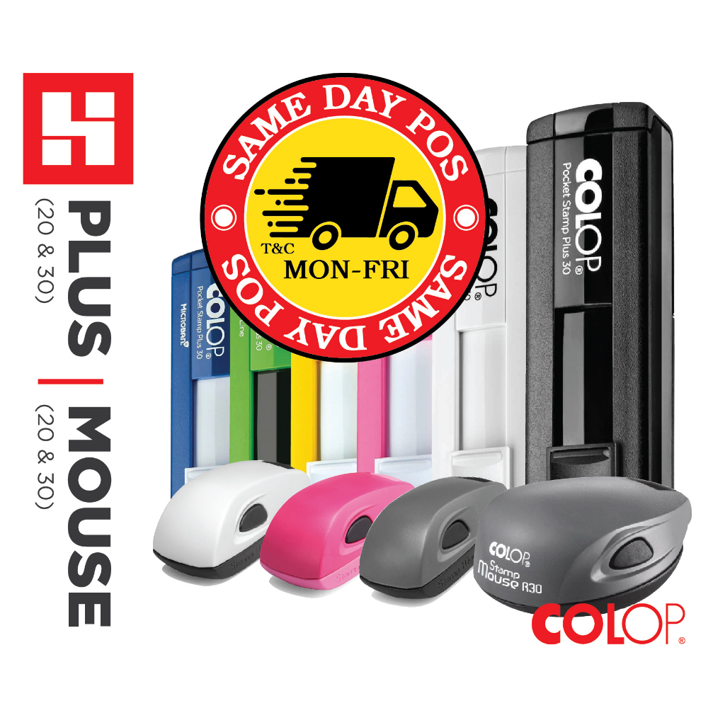 SAME DAY POS * Rubber Stamp * COLOP Self Inking Pocket Rubber Stamp Plus 20 | Plus 30 | Shopee ...