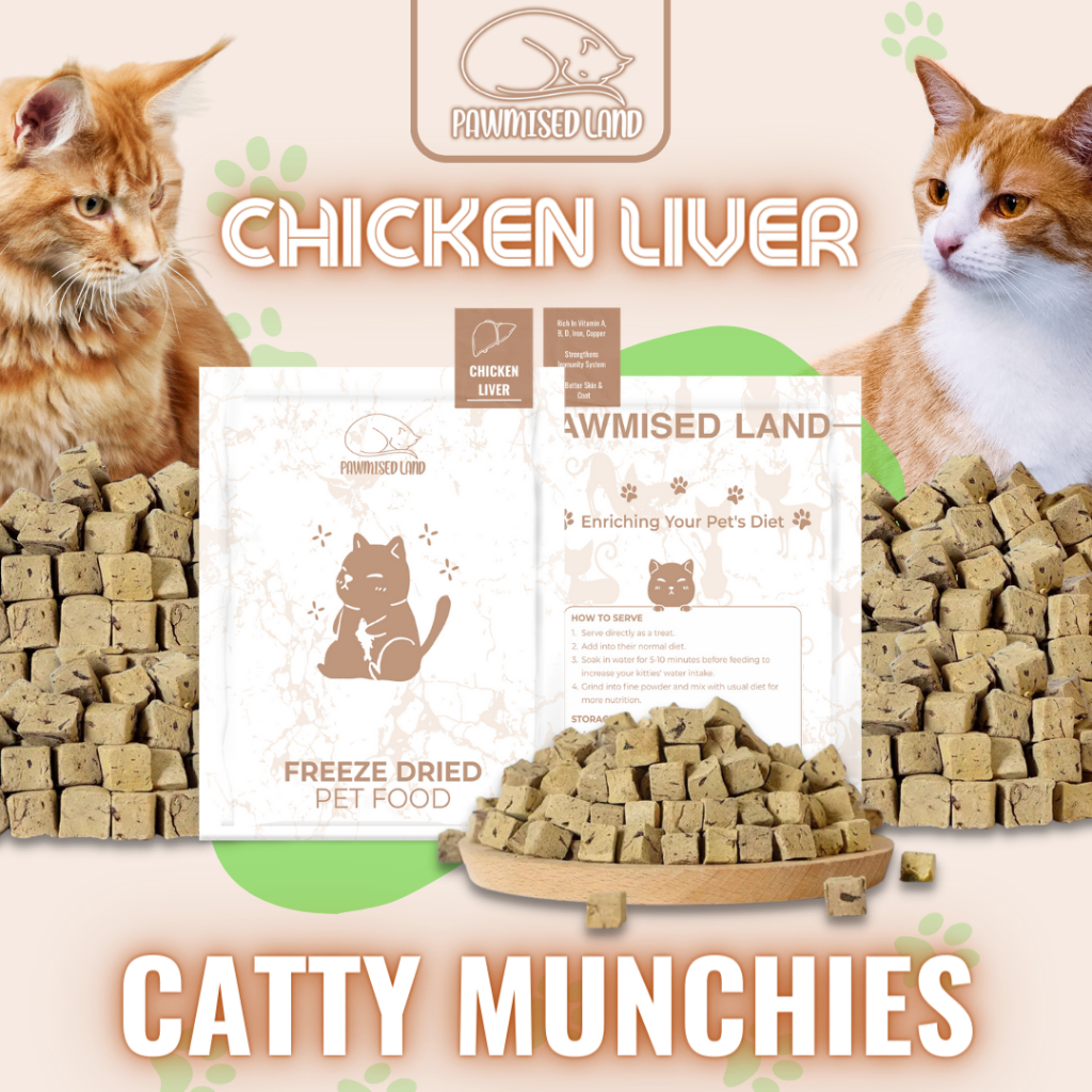 PawmisedLand Catty Munchies - Chicken Liver Freeze Dried Pet Food 125g ...