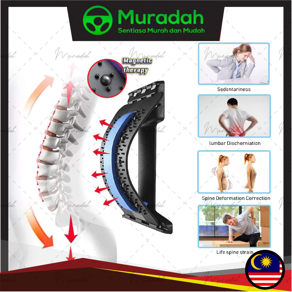 [ReadyStock]Back Stretch Fitness Lumbar Massager Support Stretcher ...