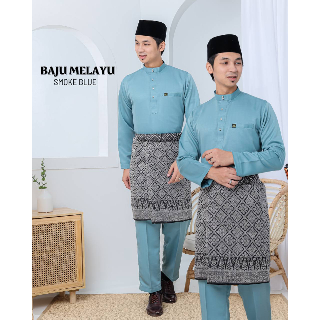 BAJU MELAYU RAYA [ SMOKEY BLUE ] | Shopee Malaysia