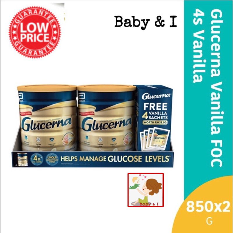 Glucerna Vanilla TwinPack 850g x 2 Free 4 Sachets | Shopee Malaysia