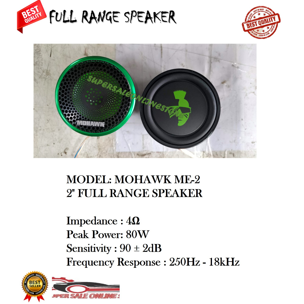 MOHAWK ME SERIES FULL RANGE SPEAKER (2" ME-2 /2.5" MR-2.5 / 2" ME2.2T ...