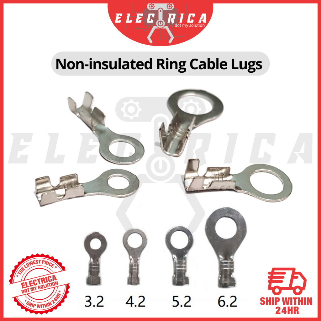 Non-insulated Ring Cable Lugs 3.2mm 4.2mm 5.2mm 6.2mm | Shopee Malaysia