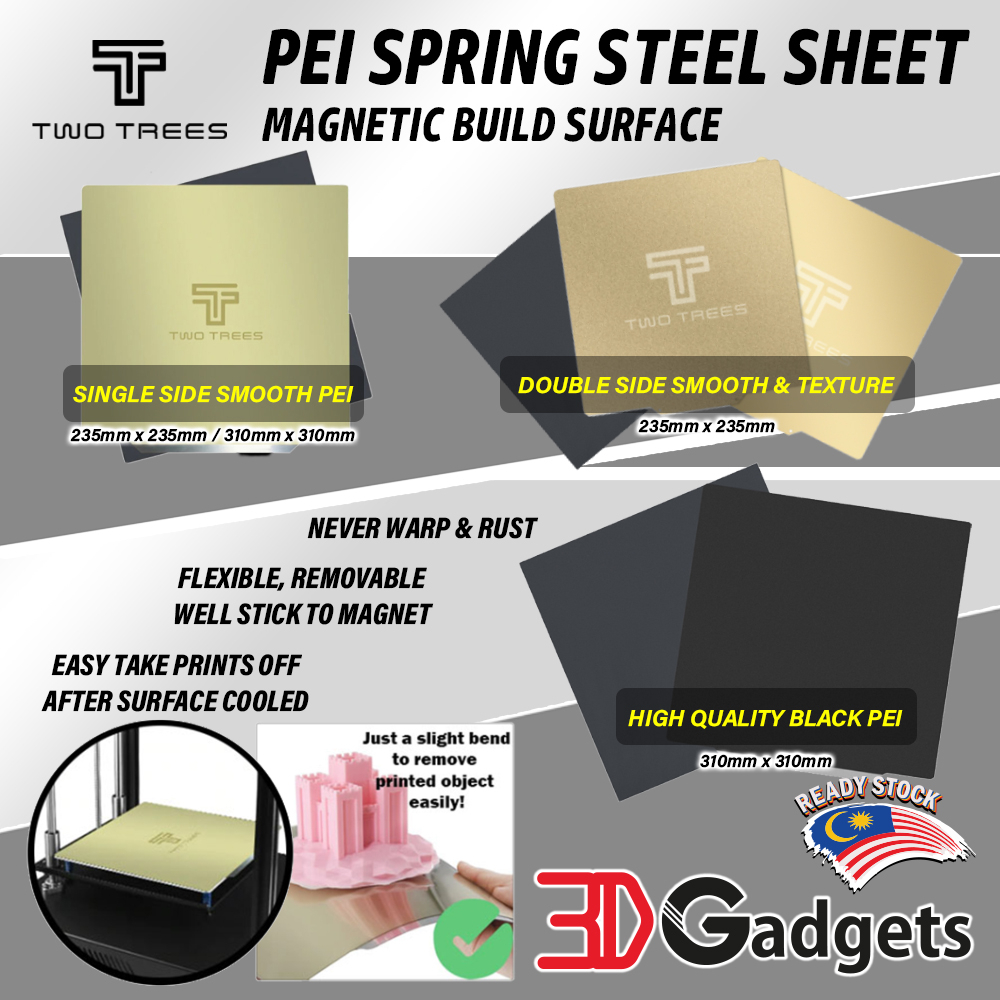 TwoTrees PEI Spring Steel Sheet Magnetic Build Surface for 3D Printer ...
