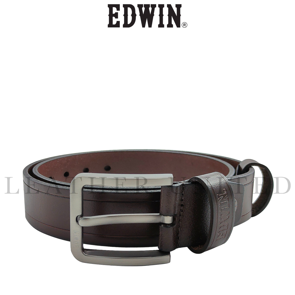 𝗘𝗗𝗪𝗜𝗡 𝗖𝗢𝗟𝗟𝗘𝗖𝗧𝗜𝗢𝗡 Genuine Top Grain Leather 35MM Pin Buckle Belt # ...