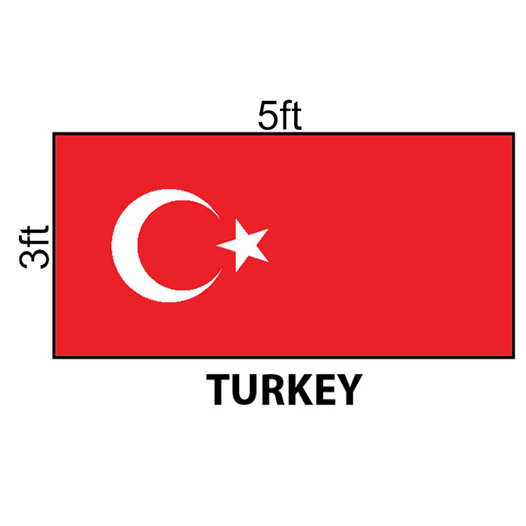 Turkey Flag 3x5ft, Bendera Turkey 3x5ft, Polyester | Shopee Malaysia
