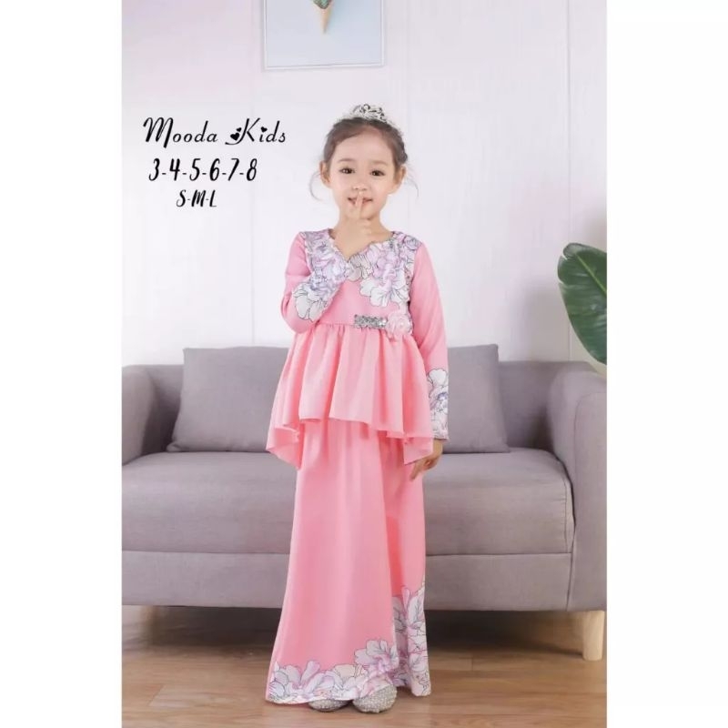 Baju Raya Budak Perempuan Baju Kurung Peplum Mooda Kids Small Flower ...
