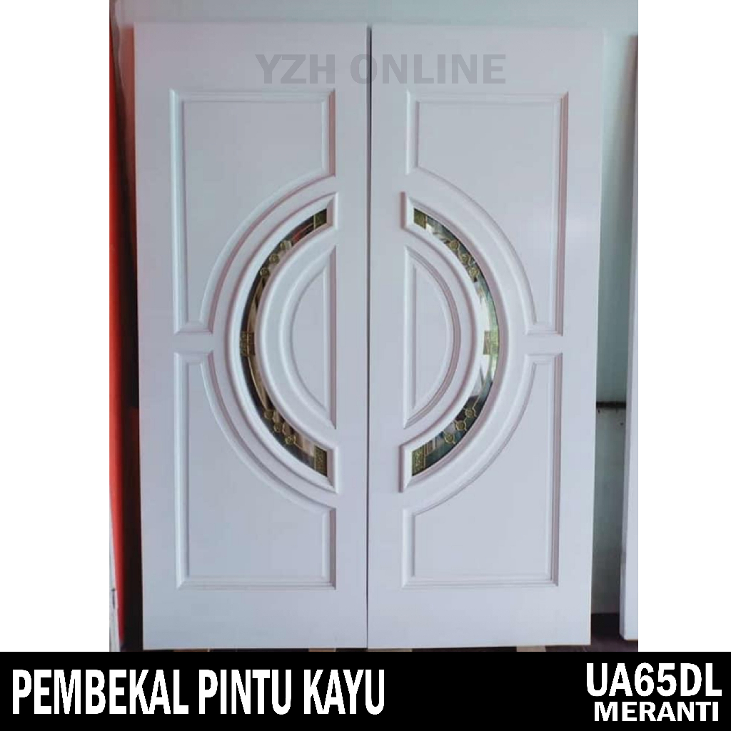 Pintu Utama Cermin Depan Rumah Full Original Natural Solid Wooden Door ...