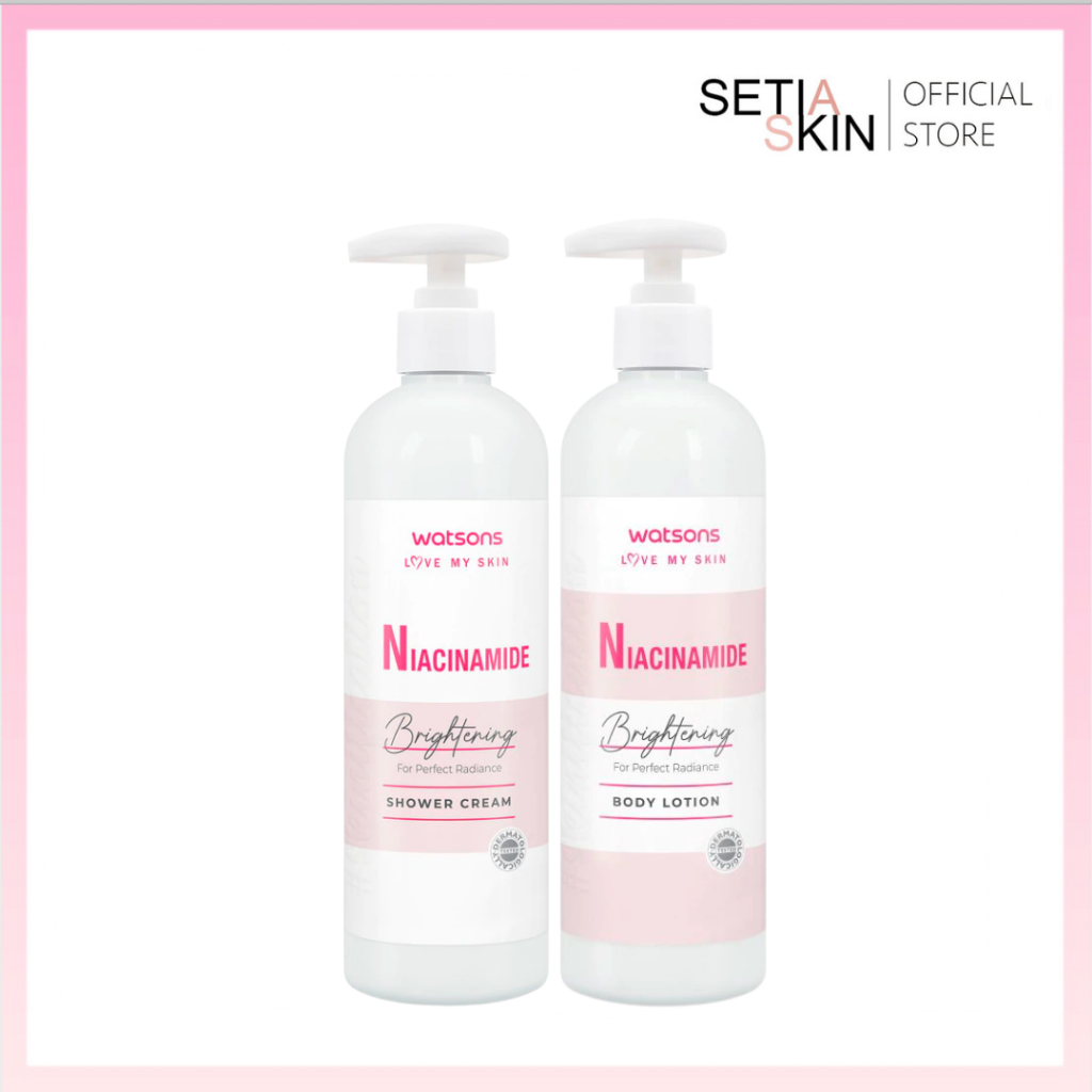 WATSONS Niacinamide Brightening Cream Body Wash and Body Lotion 490ml ...