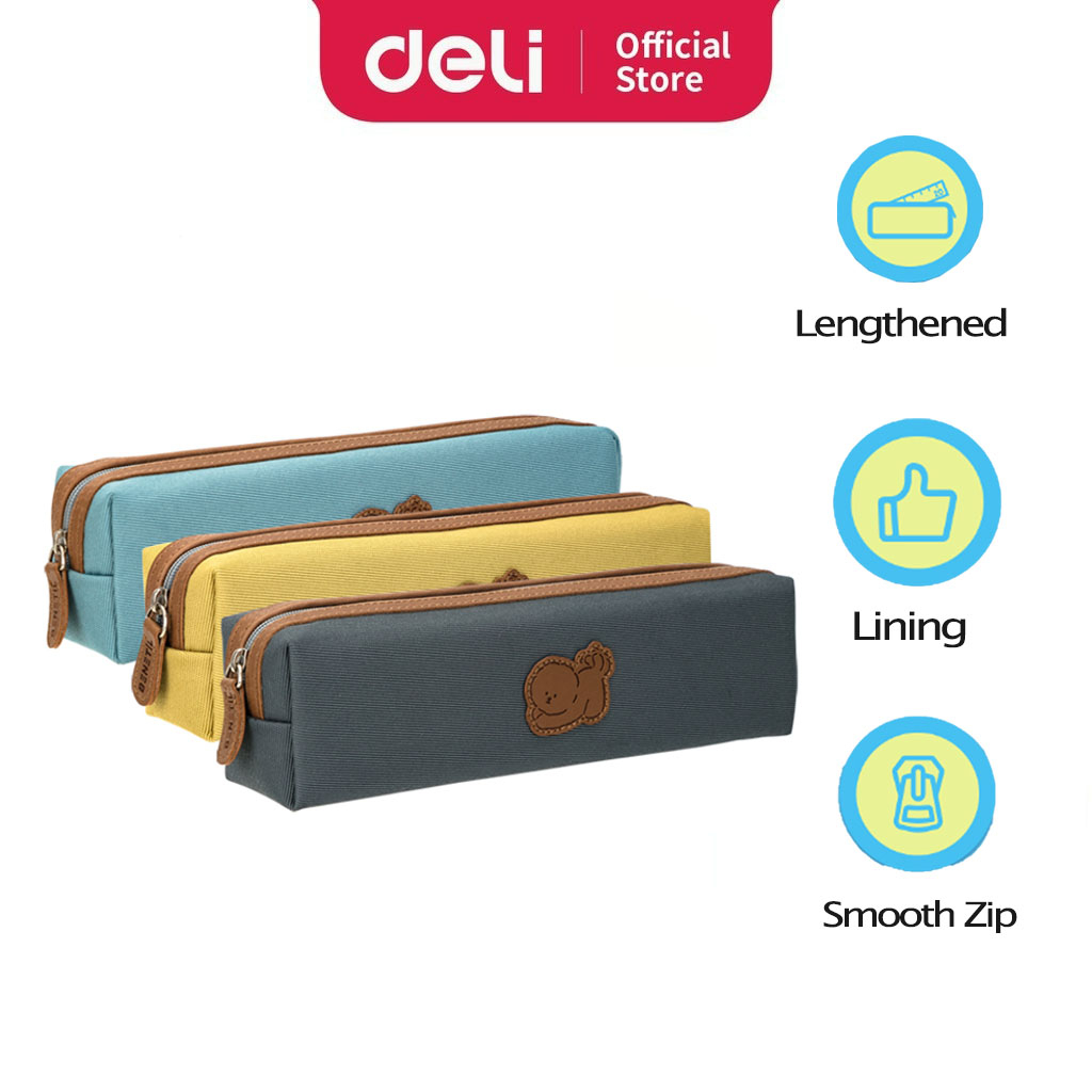 Deli Pencil Case 67030 Morandi Small Square Pouch Zipper Design [Per ...
