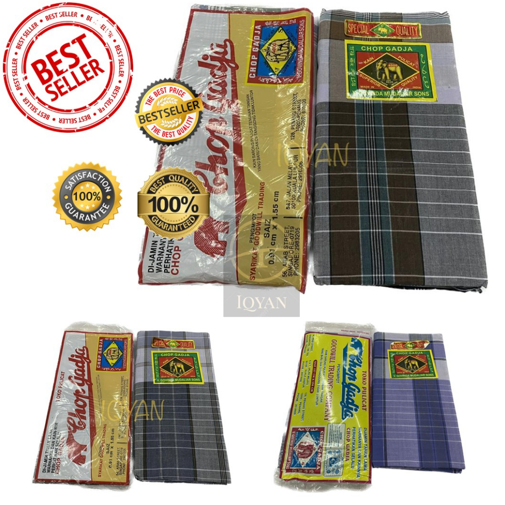 Kain Pelikat India Chop Gadja Benang 4000 Boleh Pilih Warna ( Original ...