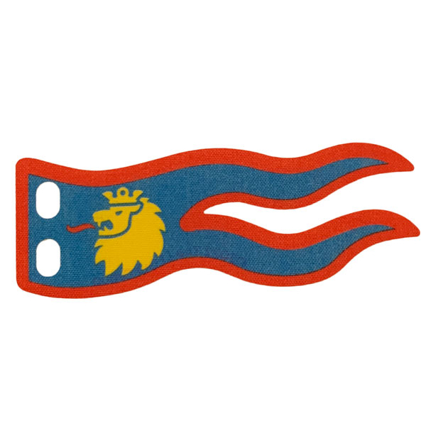 Lego Cloth Flag 8 x 3 Wave with Lion Head on Blue Background with Red ...
