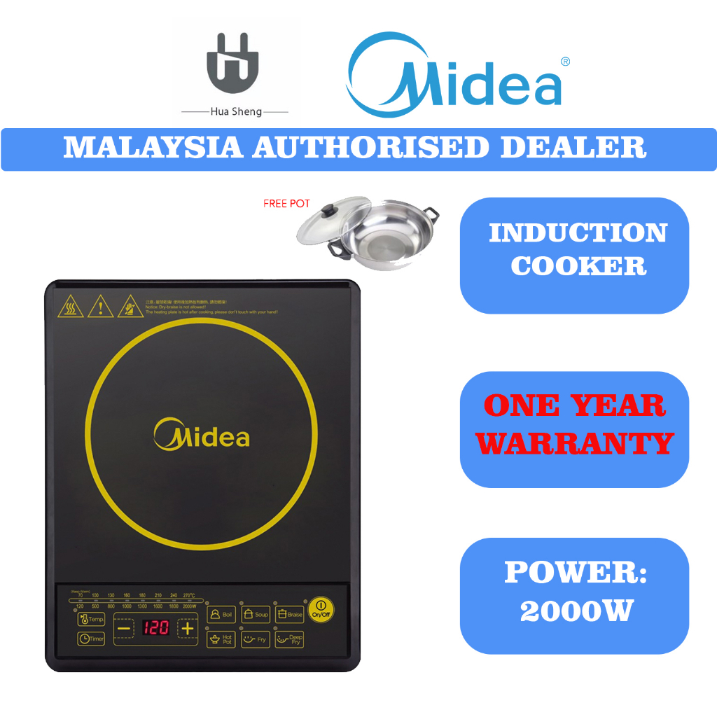 Midea 2000W Induction Cooker With Touch Control C20-RT2002 [Free Pot ...