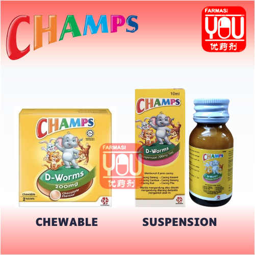 Champs D Worms 200MG 2'S/D Worms Suspension 10ml | Shopee Malaysia