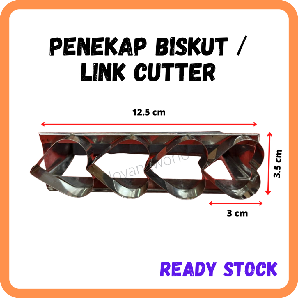 Acuan Biskut Kembar Link Cutter Cookie Steel Cookies Bentuk Bulat Star ...