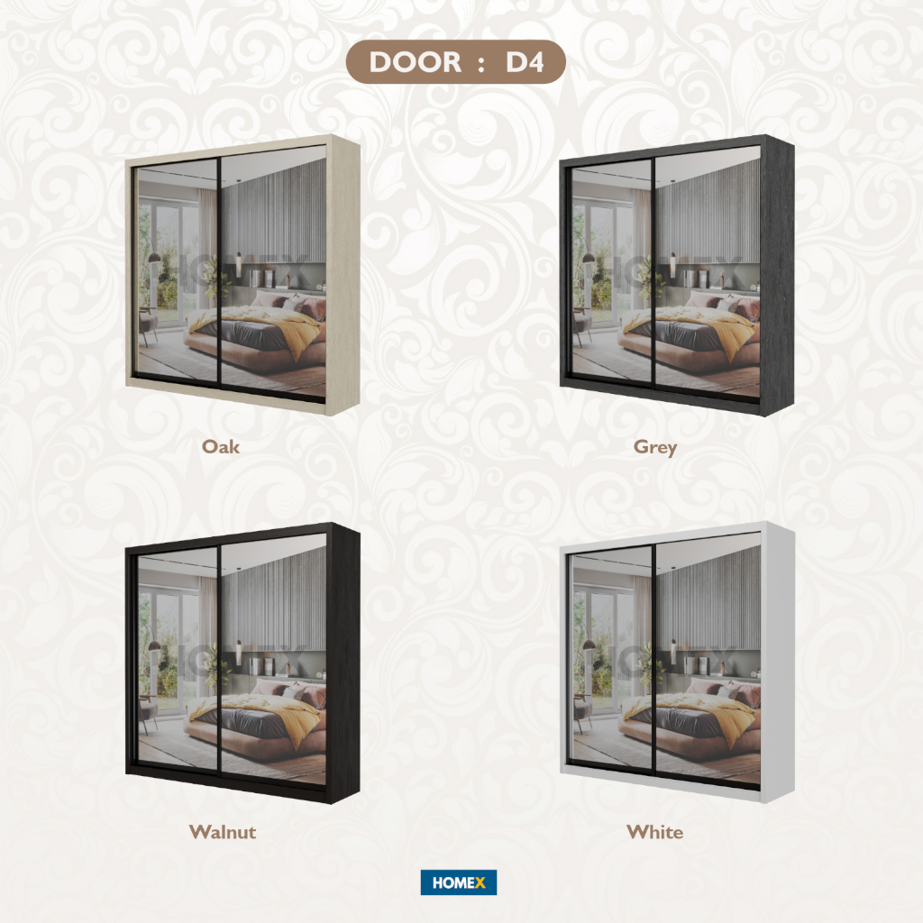 FREE INSTALL Almari Baju Wardrobe Sliding Door Anti-Jump Cabinet ...