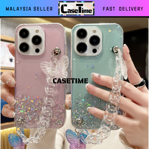 OPPO A94 Reno 5F butterfly chain glitter case fon casing 手机壳 | Shopee ...