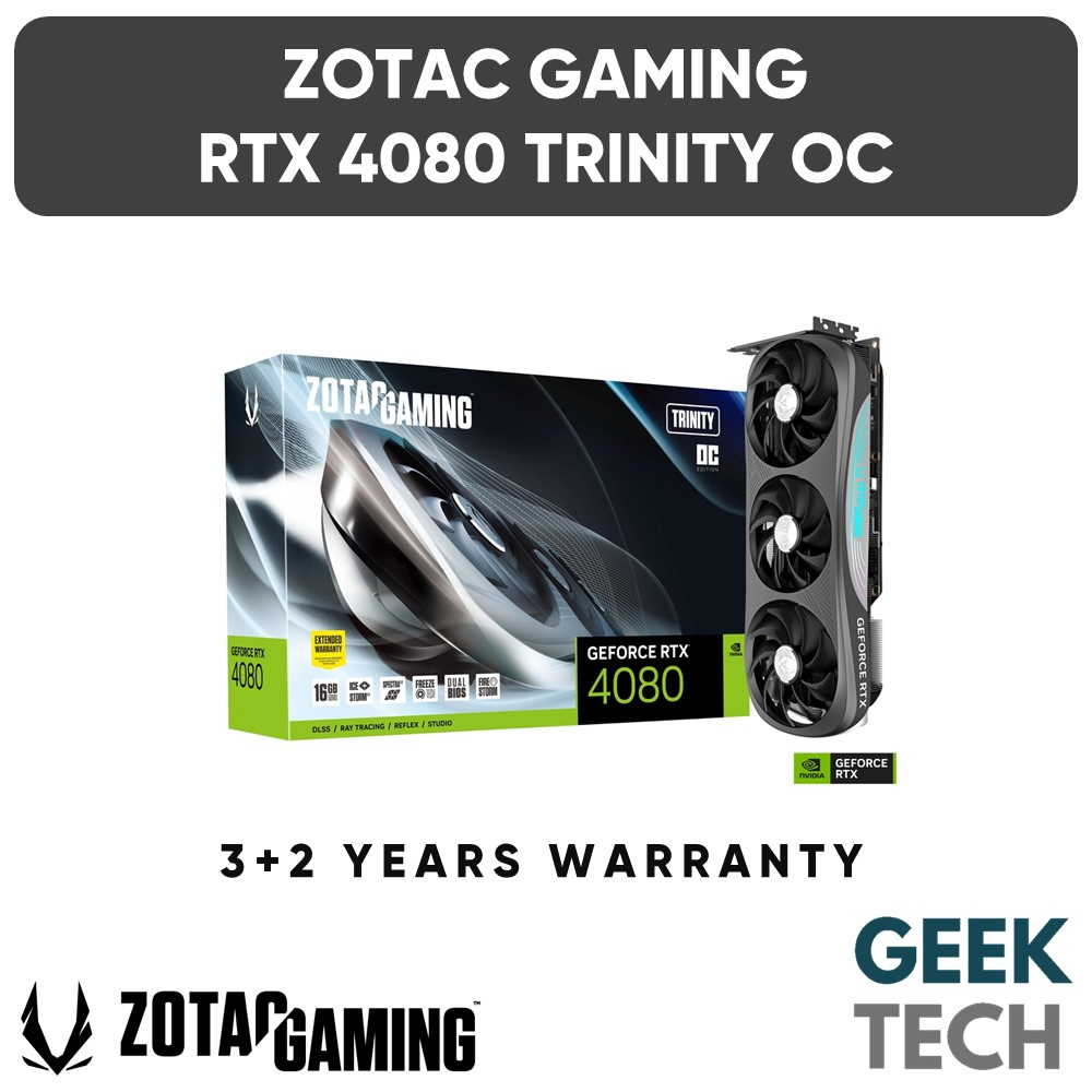 ZOTAC GAMING GeForce RTX 4080 Trinity OC 16GB GDDR6X Graphics Card GPU ...
