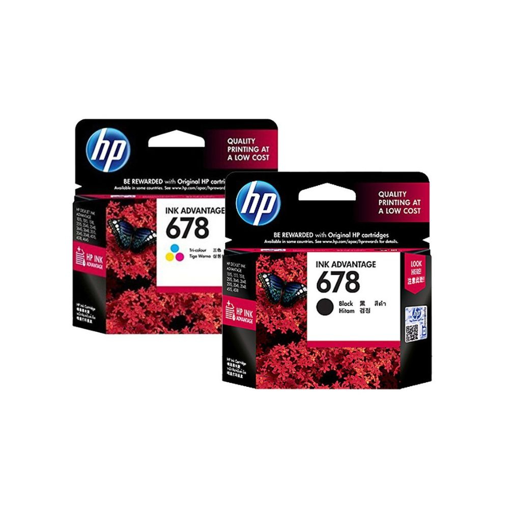 HP 678 Black Tri-color Original Ink Advantage Cartridge Promo Bundle ...